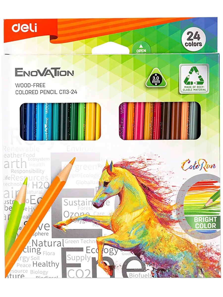 Карандаши цветные Enovation, 24 цвета