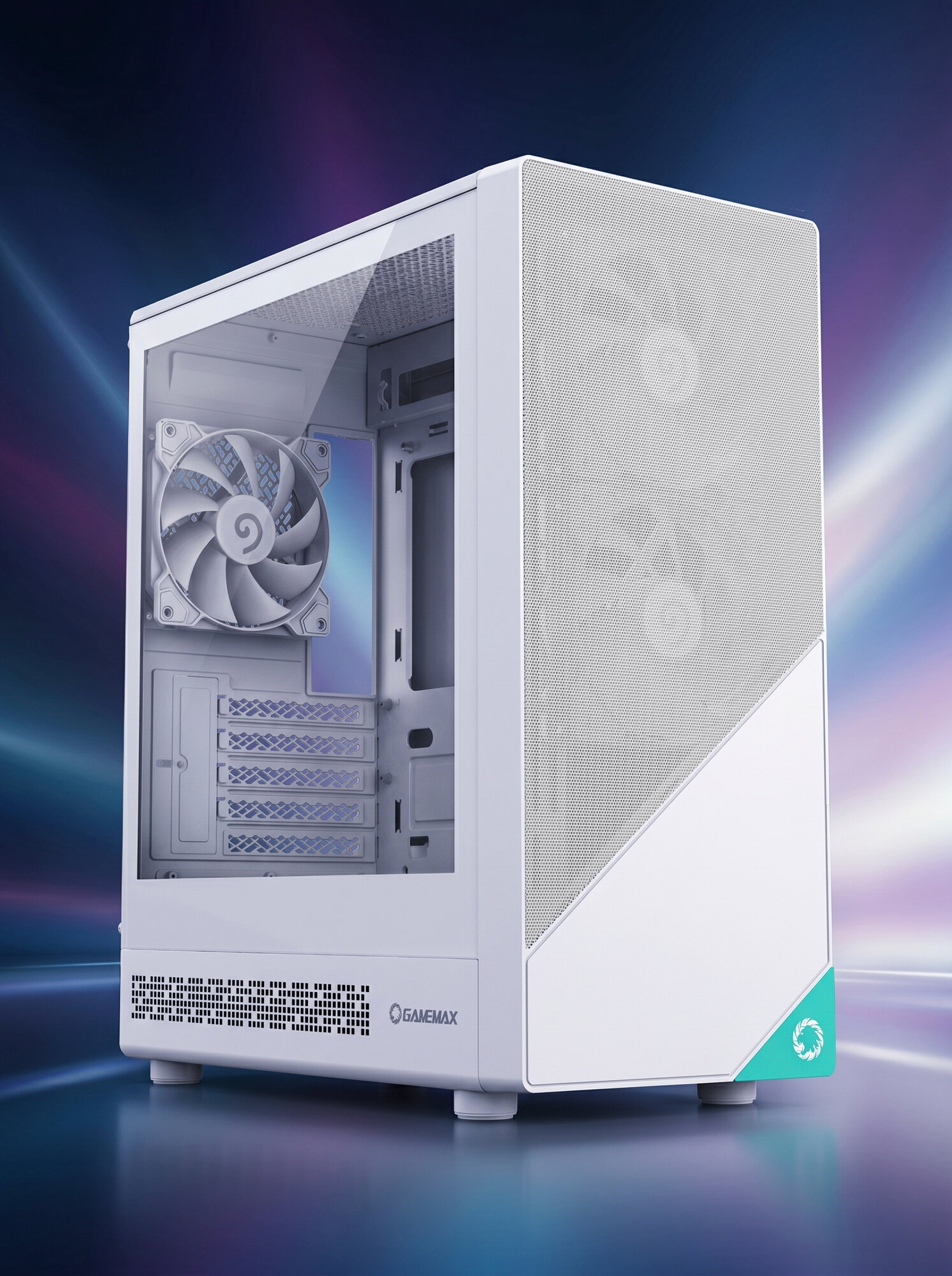 Корпус для ПК GAMEMAX Focus WM Micro-Tower, Micro-ATX, закаленное стекло, 3*120мм, без БП