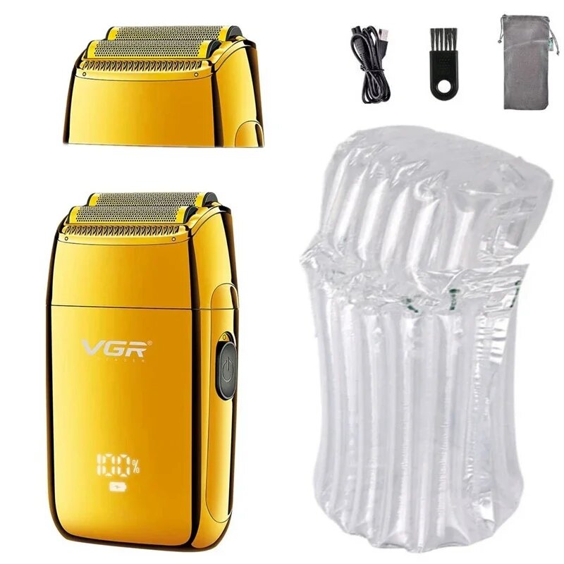 Электробритва VGR для мужчин V-399 gold with bag