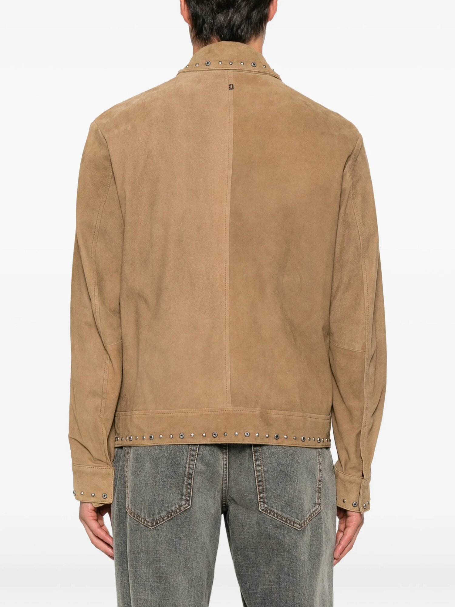 Куртка Dondup Stud-embellished zip-up suede jacket, размер 52, коричневый — фото 1