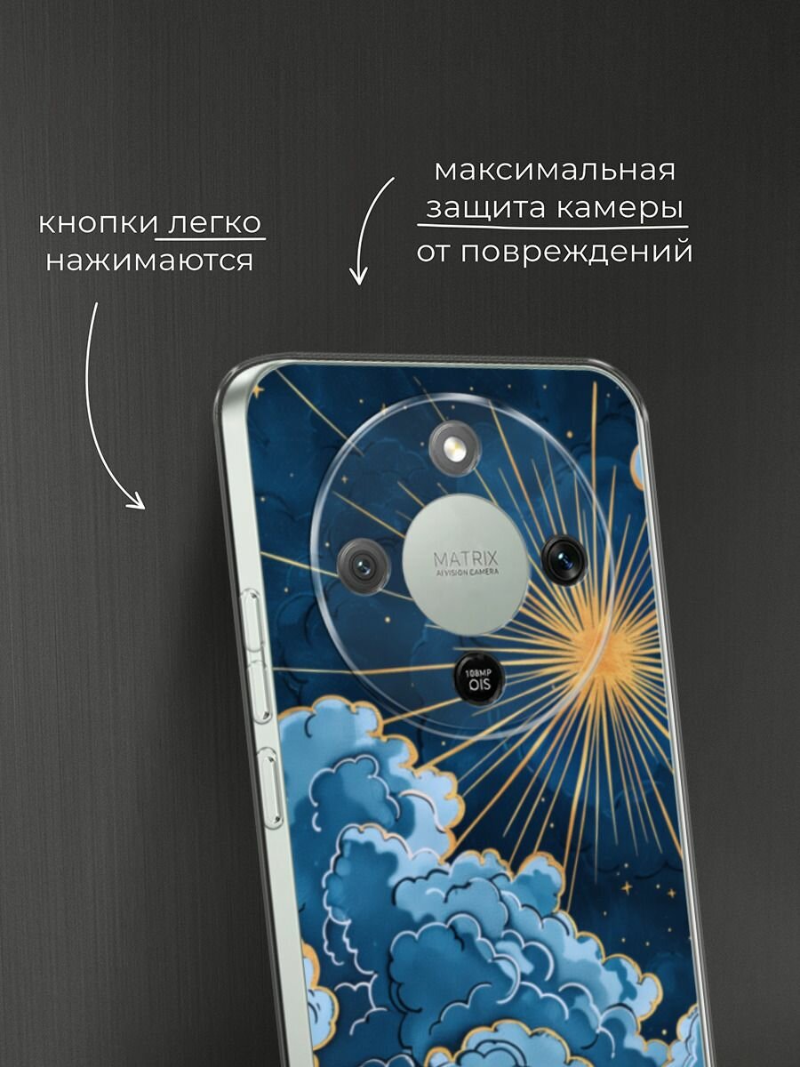 Силиконовый чехол на Honor X9d / Хонор X9d с принтом Звезда и облака — фото 1