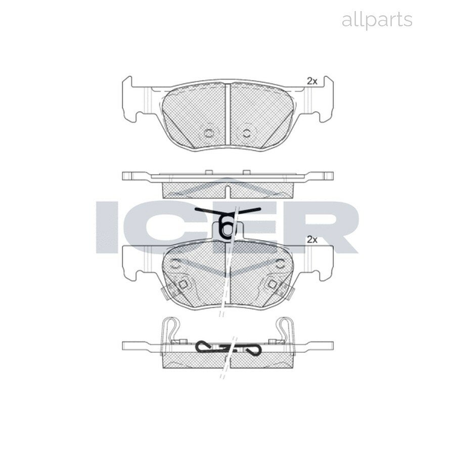 ICER 182374 Колодки торм. дисковые