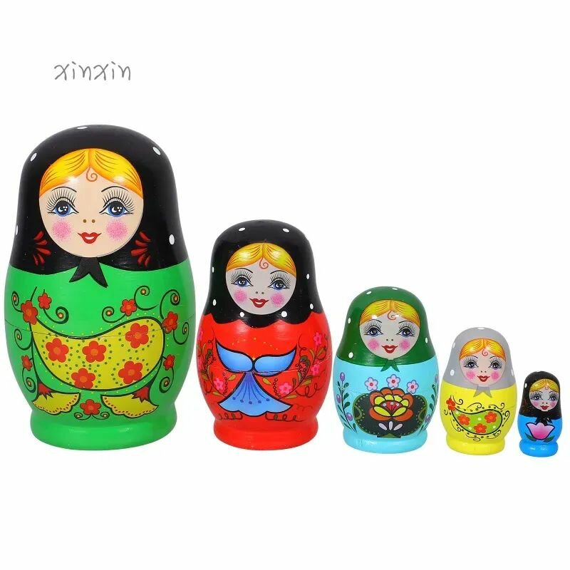 Коллекционные Русские Матрёшки, Деревянные Игрушки, 5 Штук