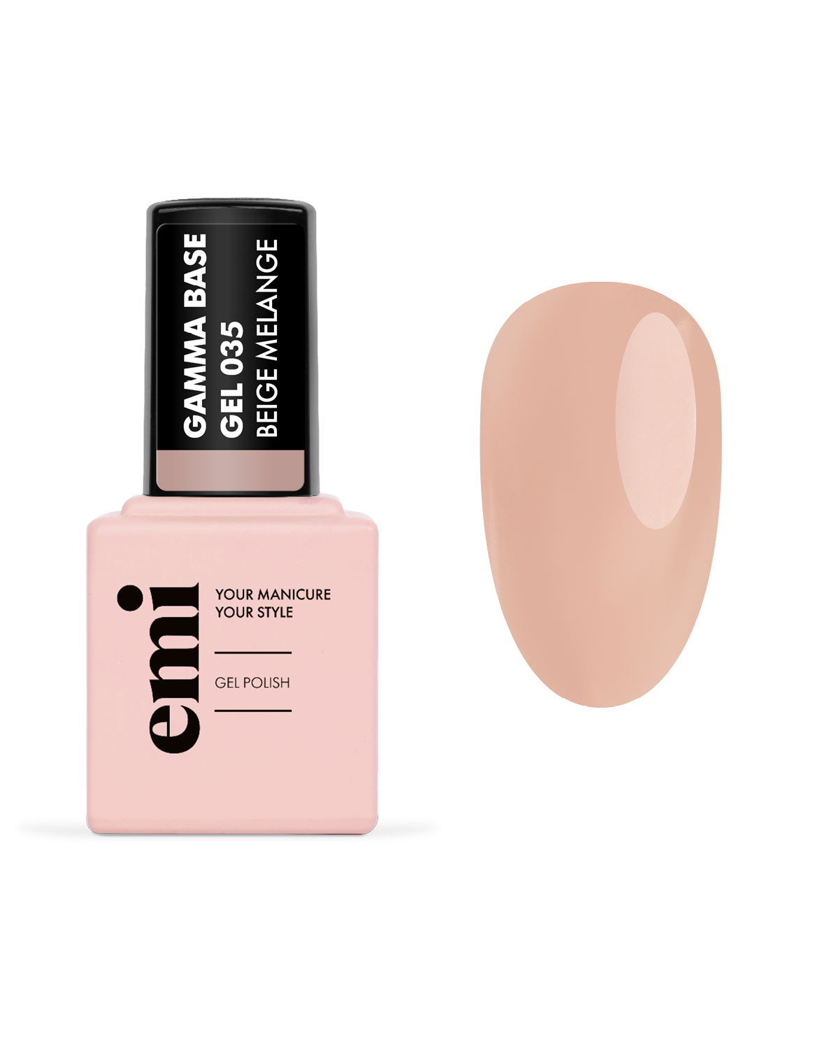 Цветная база для ногтей, NANO-E. MiLac Gamma Base Gel №035 Beige melange, 15 мл