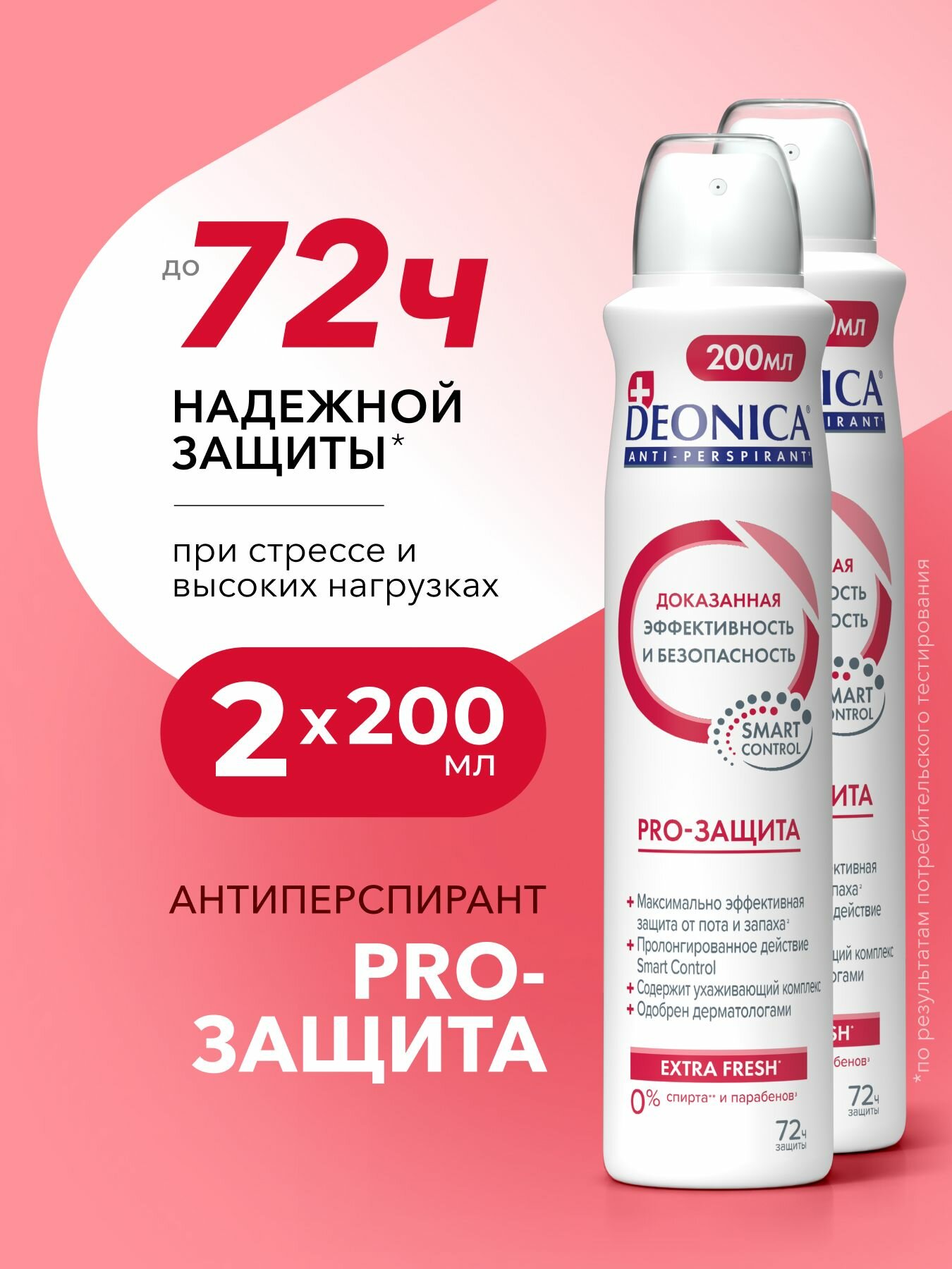 Дезодорант антиперспирант женский спрей Deonica PRO-Защита 2 шт по 200 мл для женщин 200 мл 2 штуки