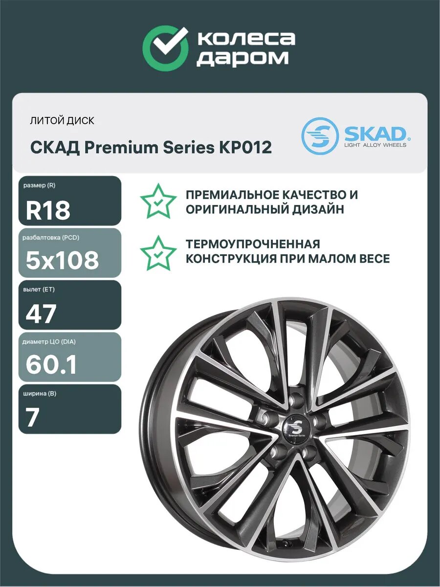 Колесный диск КиК Серия Premium КР012 (18_Tiggo 8 Pro) 7xR18 5x108 ET47 DIA60.1