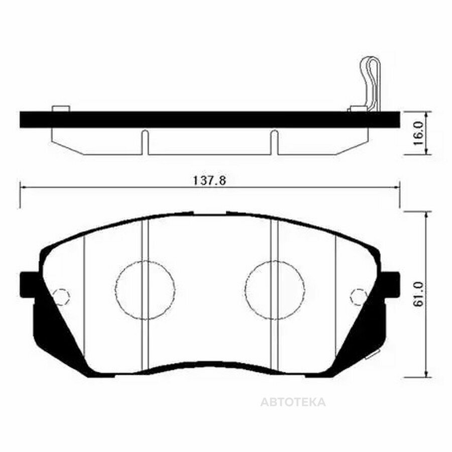 Колодки тормозные HSB HP1040 KIA CARENS 06-09, RONDO 07-09, SPORTAGE R 4WD 10- / HYUNDAI SONATA (YF) (16") 10-, TUCSON IX35 (16") 10-