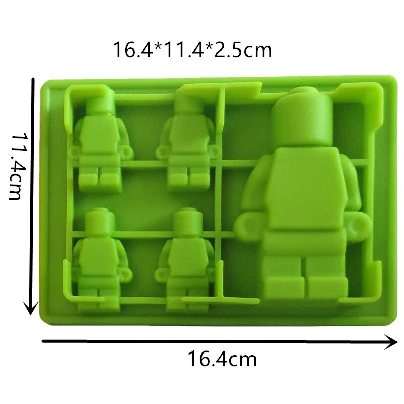 Форма для льда Lego Человечки, 6 шт, Зеленый, Color: 5 Robot