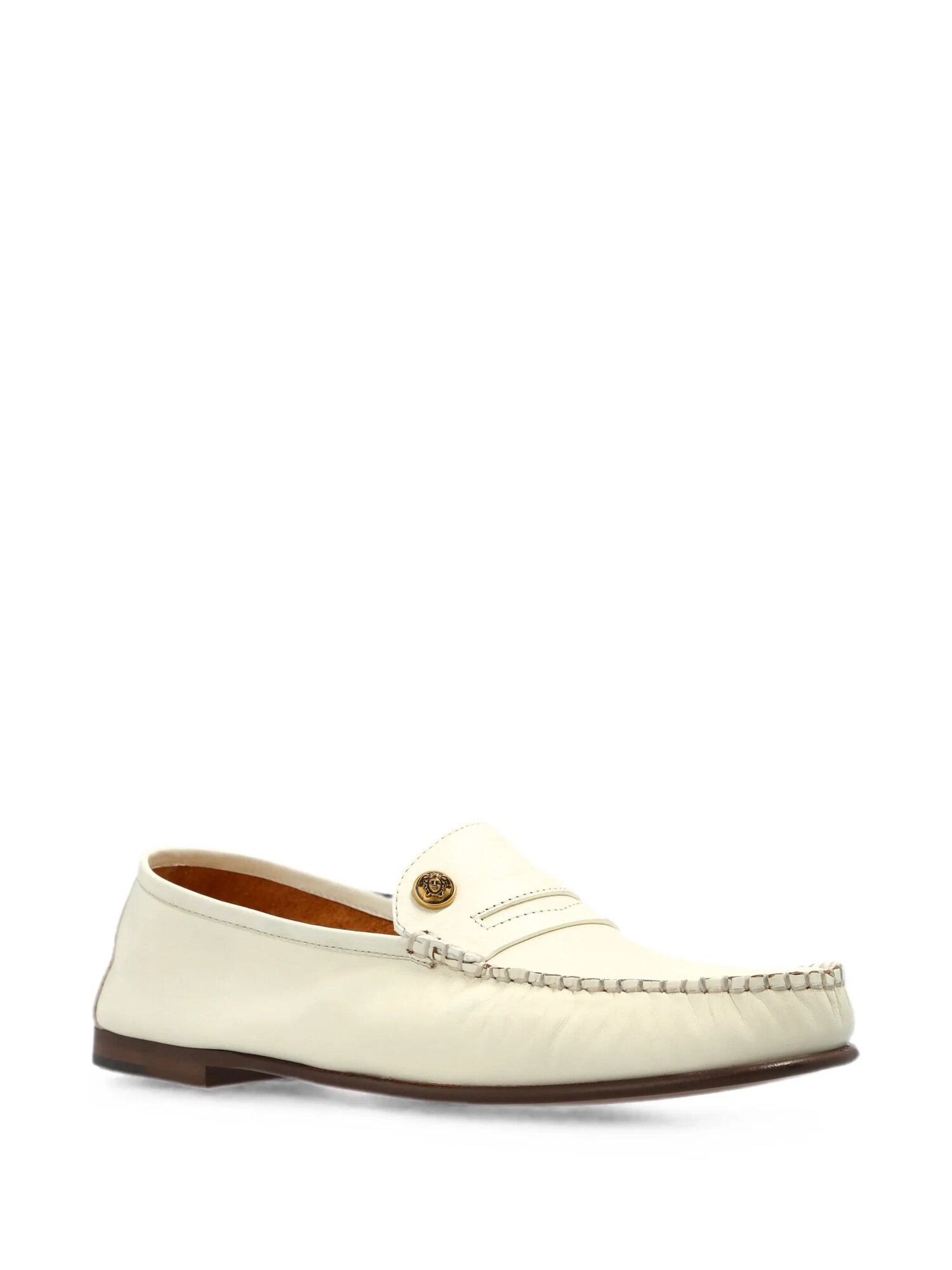 Лоферы Versace Guanto leather loafers, размер 35, white — фото 1