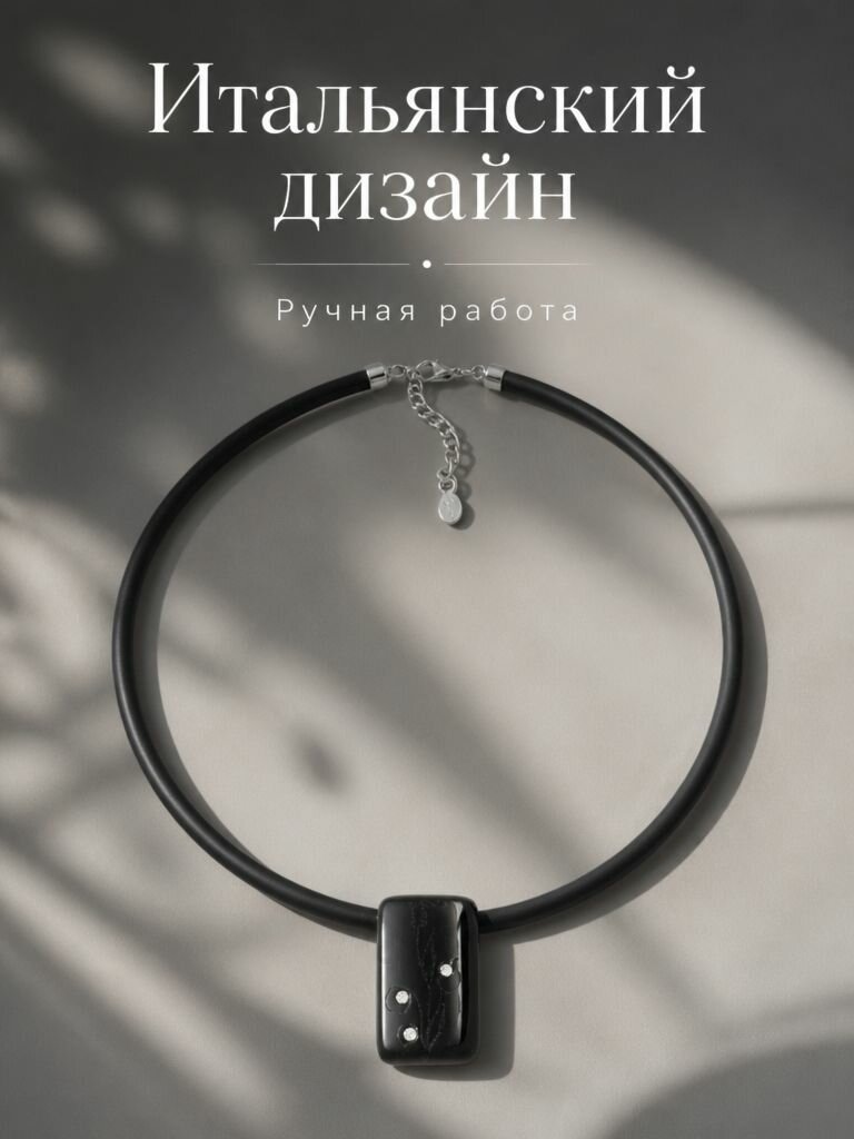 Колье, муранское стекло, стекло, кристаллы Swarovski
