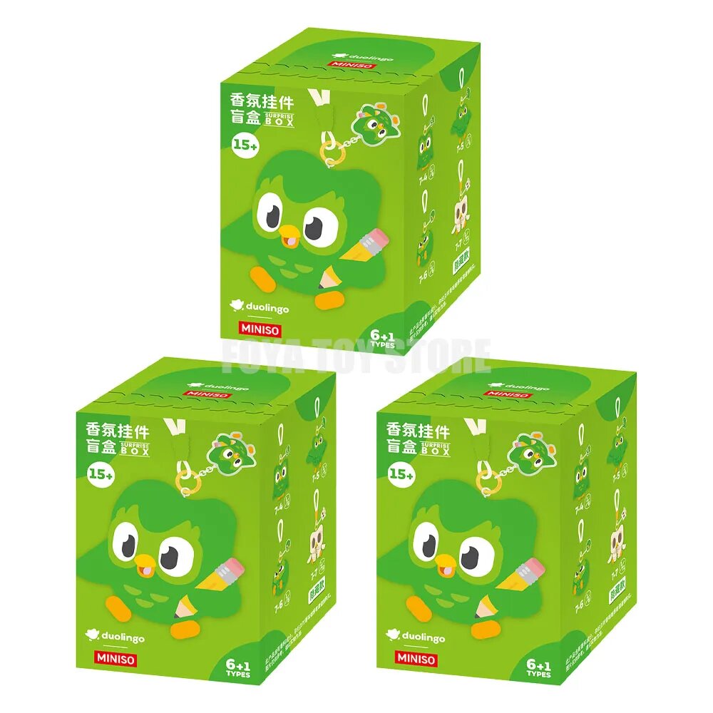 MINISO Blind Box Duolingo Ароматическая подвеска Random 3 Pcs