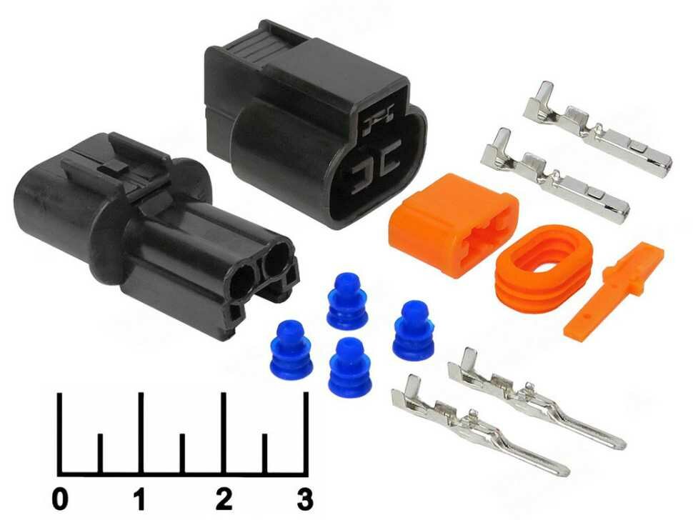 Разъем 2pin в комплекте 2.2мм влагозащищенный DJ7029-2.2-21/11 авто
