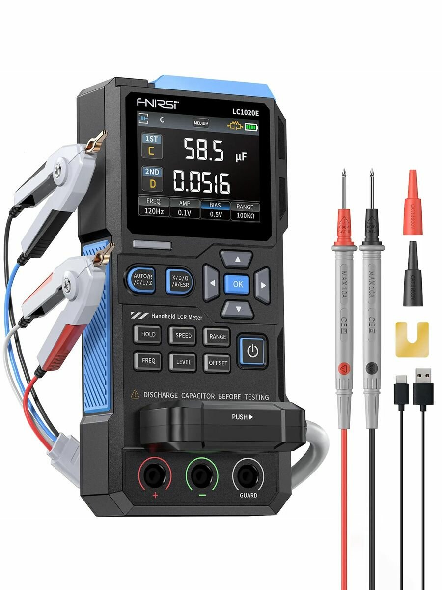 Компактный цифровой LCR-метр FNIRSI LC1020E