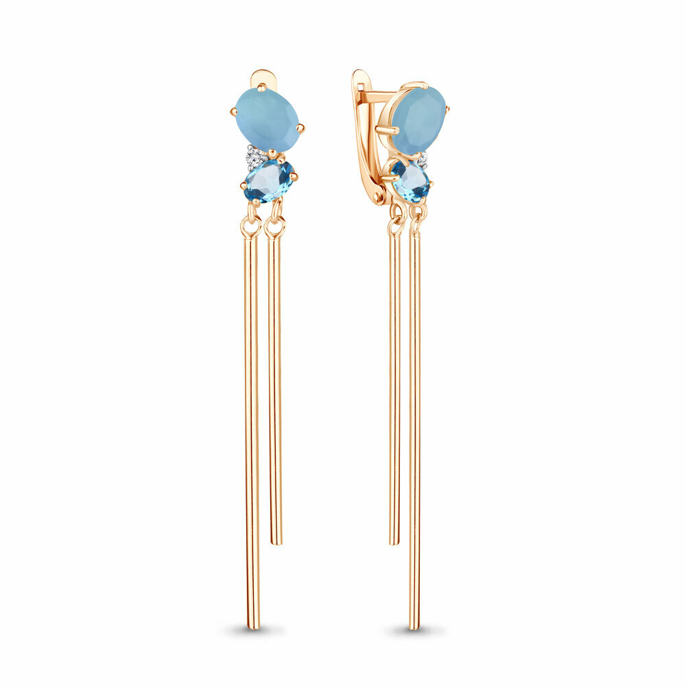 Серьги серебро, 925 проба, халцедон синтетический