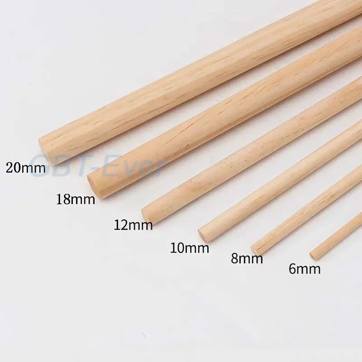 Деревянные стержни из сосны Бальза 6/8/10/12/18/20 мм 500 мм 6x500mm(1pcs)