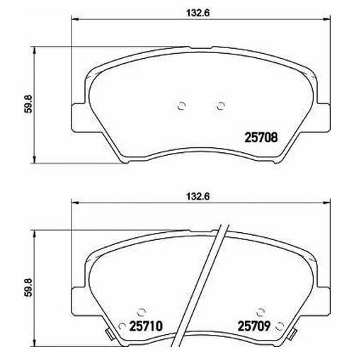 Комплект передних тормозных колодок Textar 2570801 для Hyundai Elantra (2010-н. в.), Hyundai HB20 (2012-н. в.), Hyundai HB20S (2013-н. в.)