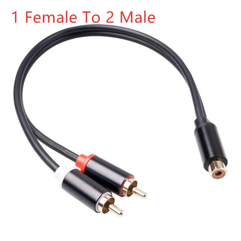 RCA разветвитель 1 Female - 2 Male, 30 см, Черный