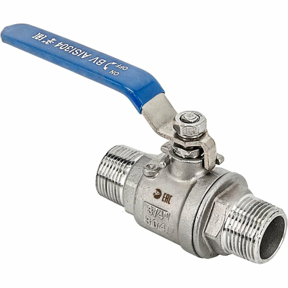 Кран шаровый муфтовый двусоставной нержавеющий NEWKEY (2PC) НР/НР AISI304 DN20 (3/4"), (CF8), PN63 NK-BMML20/4 — фото 1
