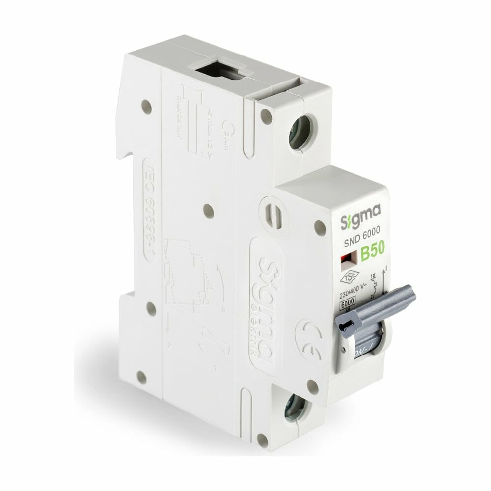 Автоматический выключатель Sigma Elektrik 1P B 50A 6kA 6SM150B