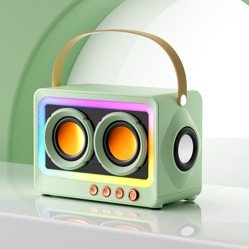 Мини-портативный беспроводной динамик с RGB-подсветкой, слотом для карты, воспроизведением через USB и связью TWS для