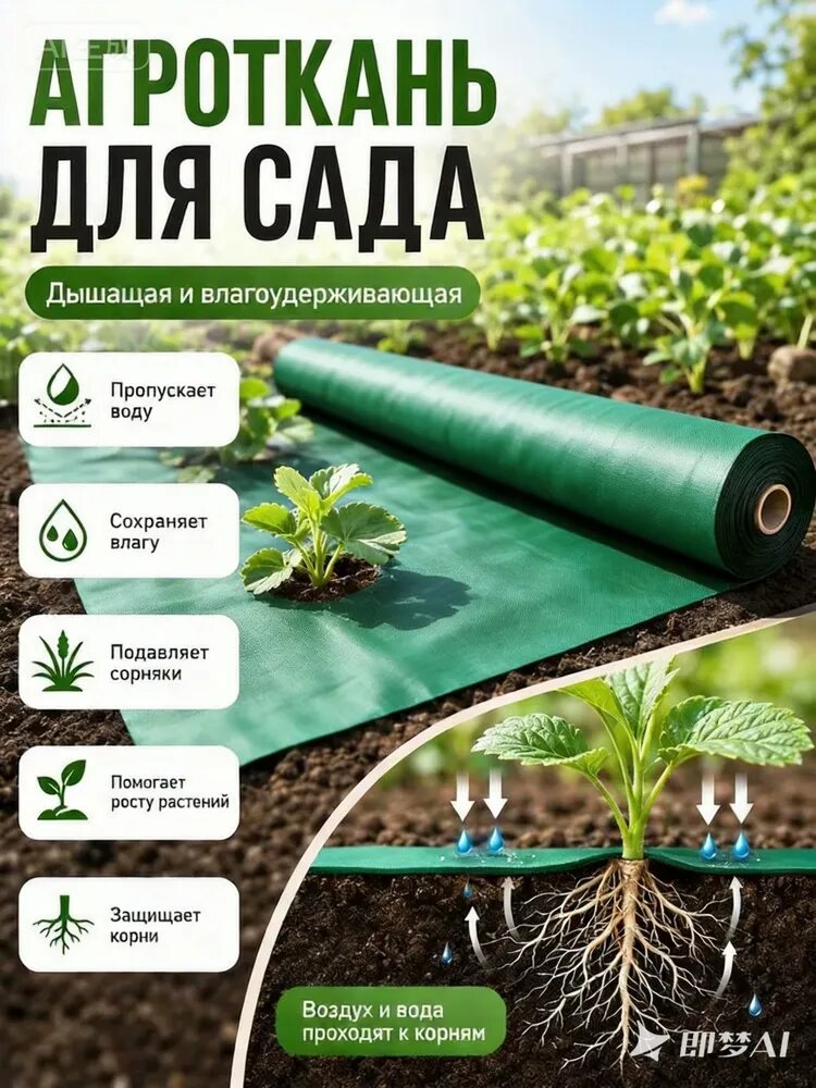Укрывной материал Полиэтилен, 2x10 м, 50 г-кв. м, 1 шт