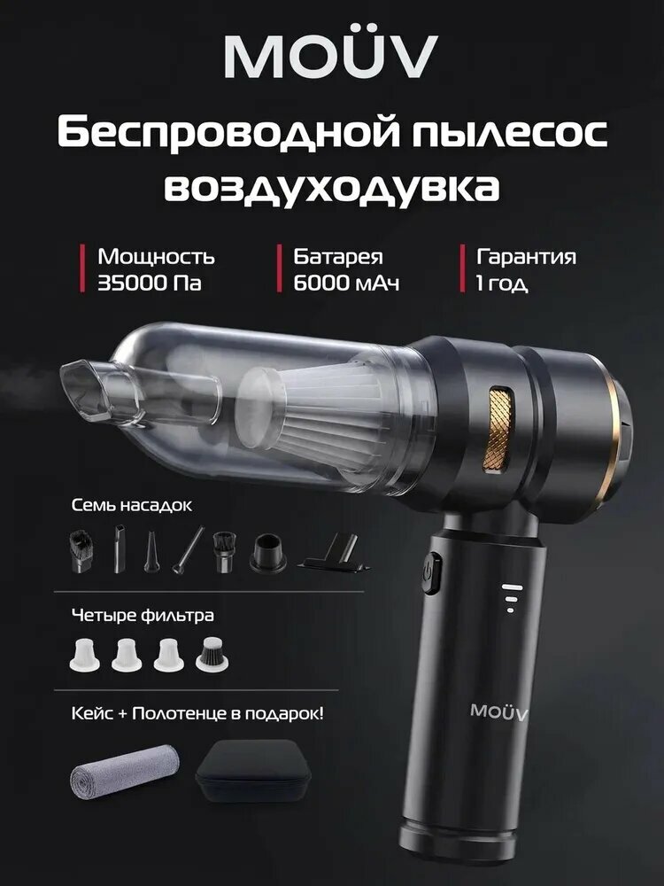 Пылесос для автомобиля беспроводной мощный, Гарантия 1 год