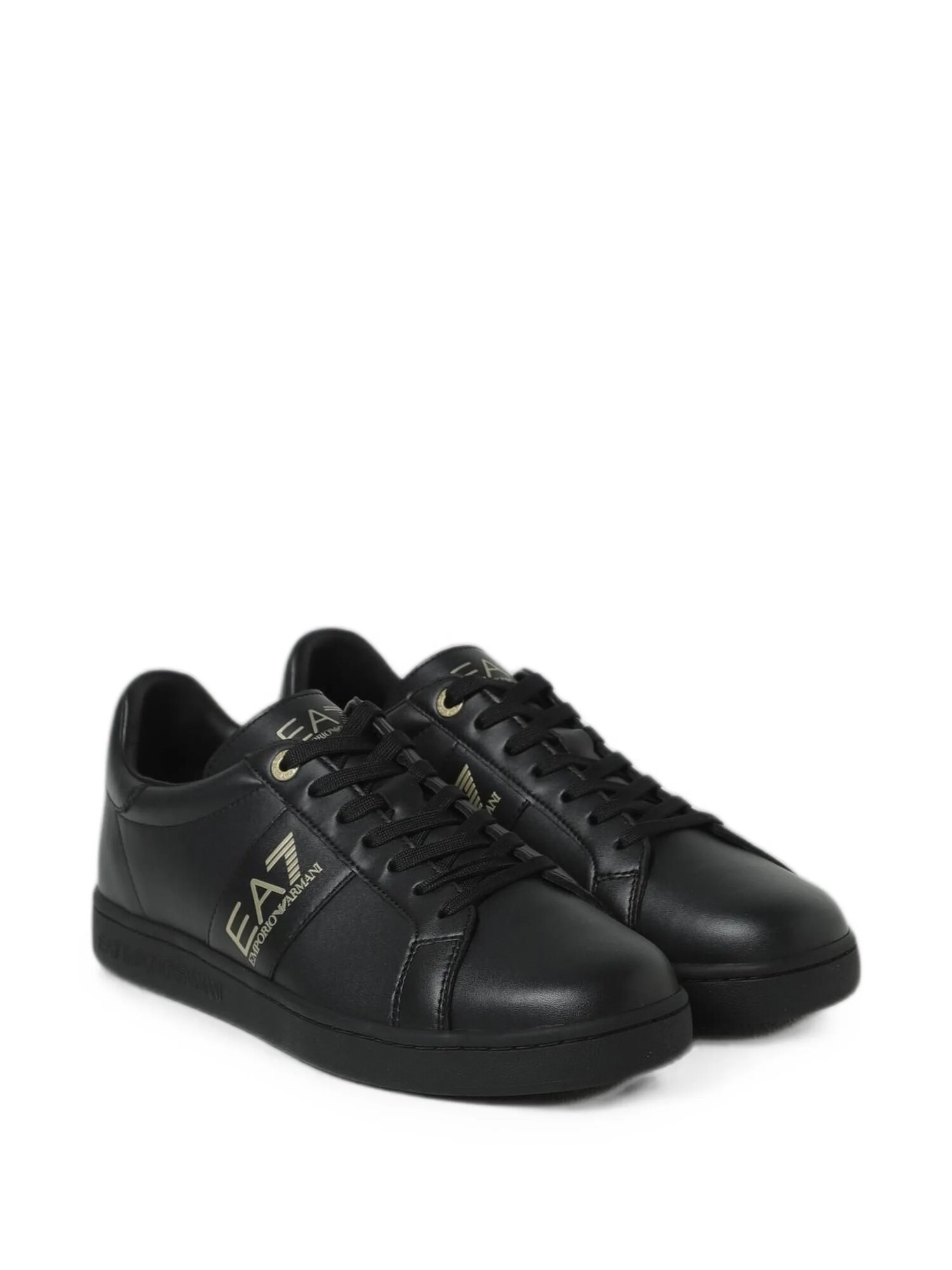 Кроссовки EA7 EMPORIO ARMANI Logo-print leather sneakers, размер 9 — фото 1