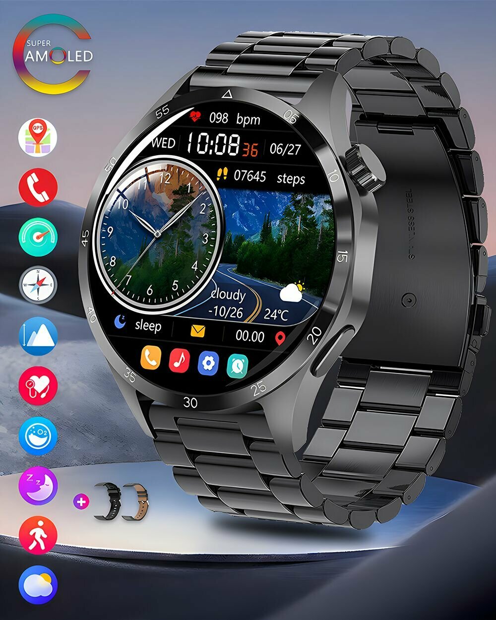 Cмарт Умные часы мужские женские наручные Limited Edition 2024, Series 4 Pro Max, 2 ремешка, 46mm