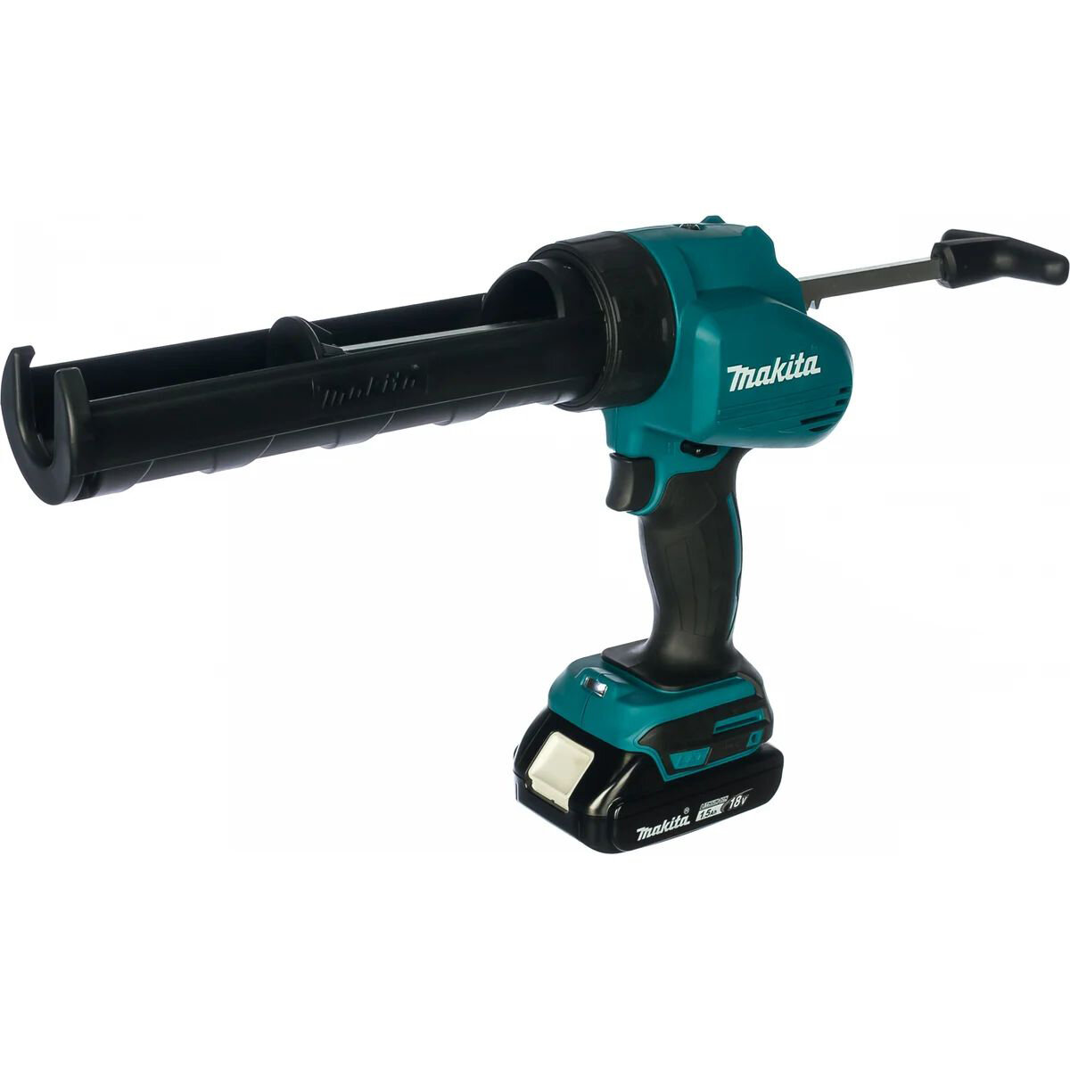 Пистолет для герметиков Makita DCG180RYE, полузакрытая конструкция, подсветка, 5 режимов