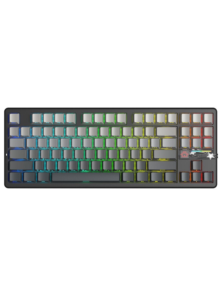 AULA F87PRO V2 Gradient Grey Leobog Greywood V4 Беспроводная механическая игровая клавиатура, русская раскладка