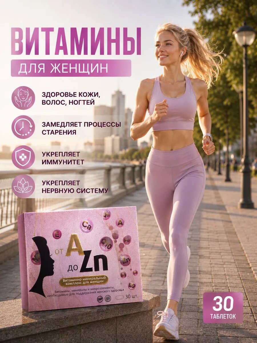 Витаминный комплекс для женщин VITAMIR с коэнзим Q10 и альфа-липоевой кислотой таб. №30