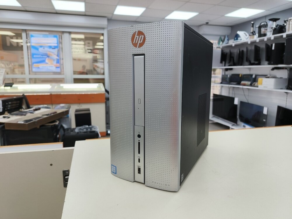 Системный блок HP; Core i5-7400, GeForce GTX 1050, 8 Гб, 128 Гб, 1 Tb, б/у, уценка