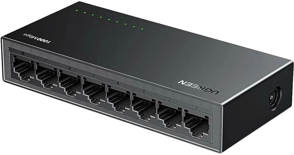 Коммутатор Ugreen CM834 8 х RJ-45 серый
