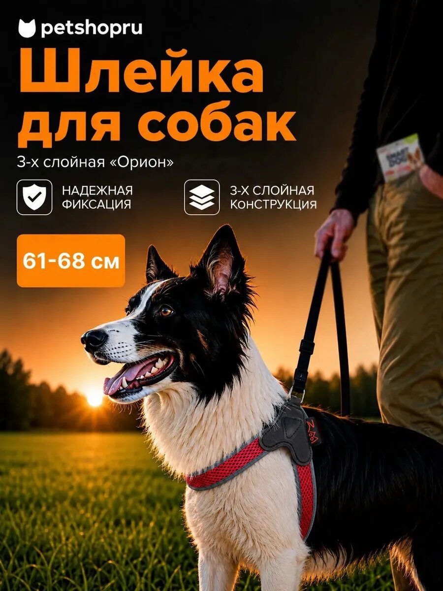 Трёхслойная шлейка "Орион", красная