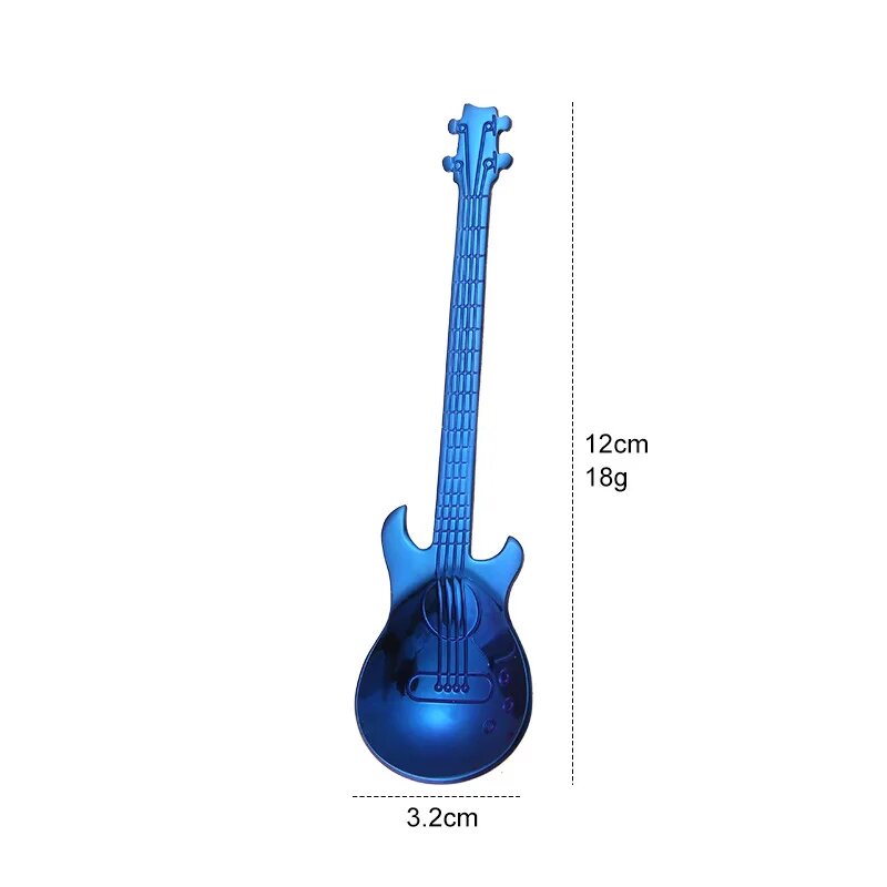 Ложка гитара UOSU из нержавеющей стали 304 Синий, Sky blue