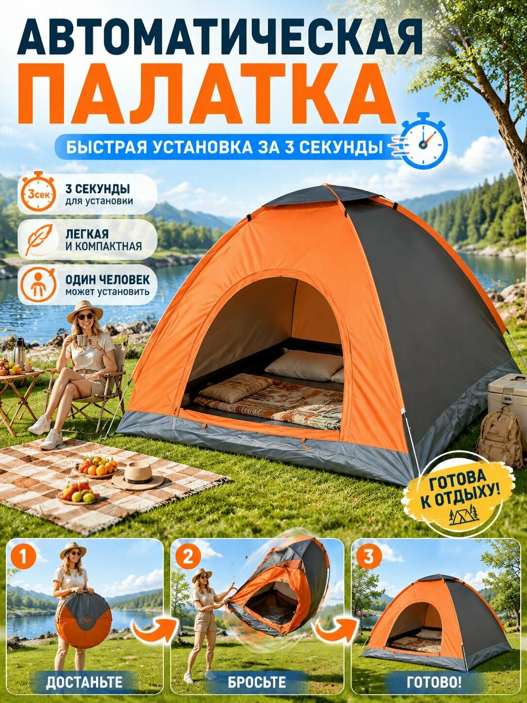 Vlaken Палатка для рыбалки 2-местная