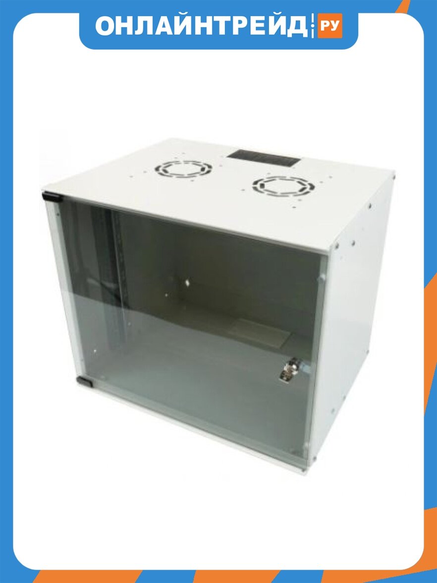 Шкаф настенный 19" Filum 9U FL-SO-0954GW-GY Soho, 520x400, стеклянная дверь, серый