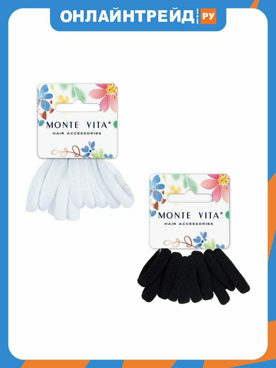 Резинки для волос 10 шт Monte Vita 457046 мягкие, средние (цвет в ас-те)