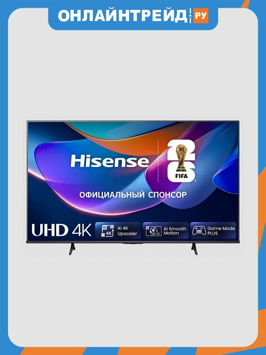 Телевизор Hisense 43A6S, 4K Ultra HD, Smart TV HomeOS, MEMC, черный
