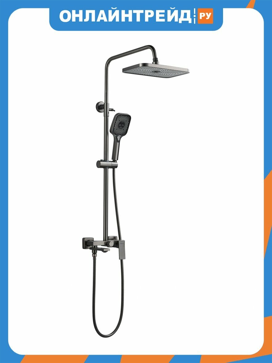 Душевая система Shevanik S9636T, оружейная сталь