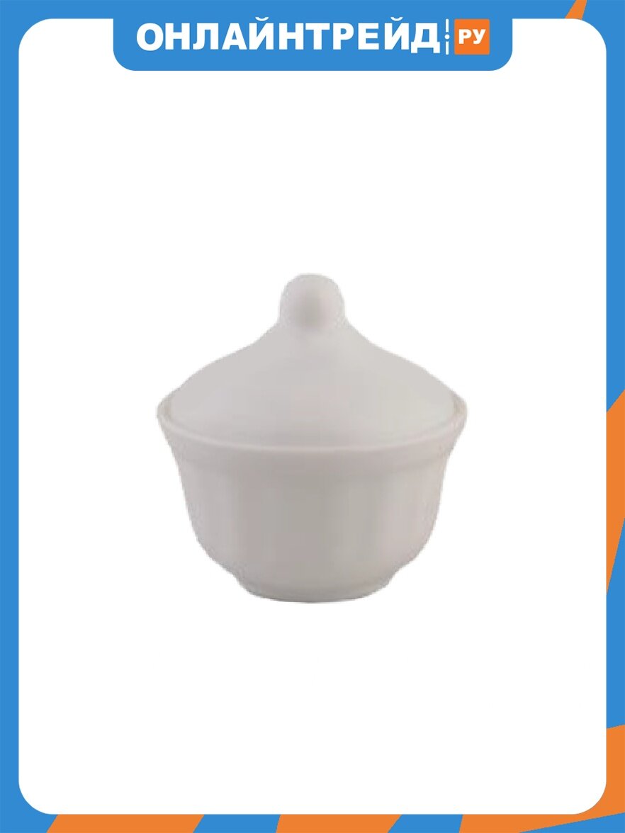 Сахарница Pars Opal Tidal 10.3х6.3 см, 300 мл, с крышкой, стекло, белый (POT840W)