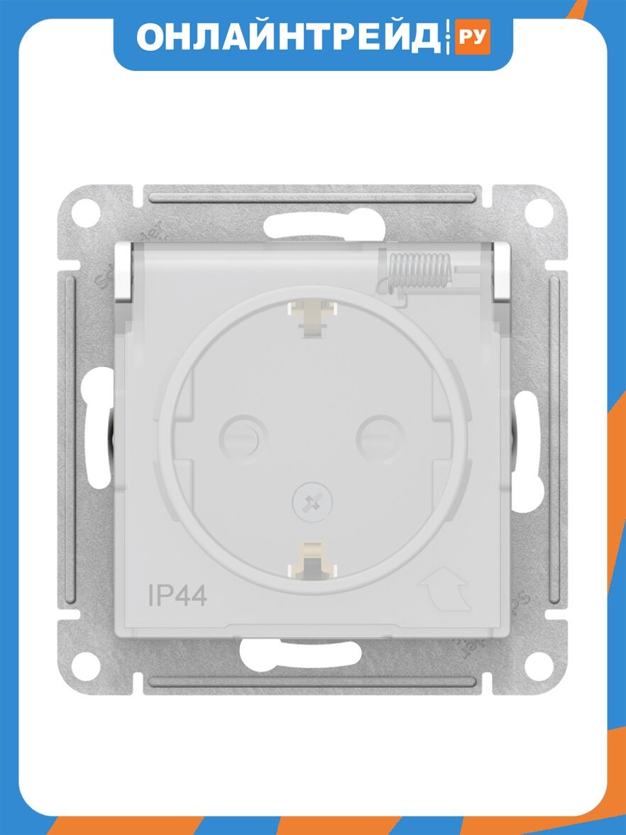 Розетка Systeme Electric (schneider Electric) SCHNEIDER ELECTRIC ATLASDESIGN AQUA, 16А, IP44, механизм, Белый, ATN440146