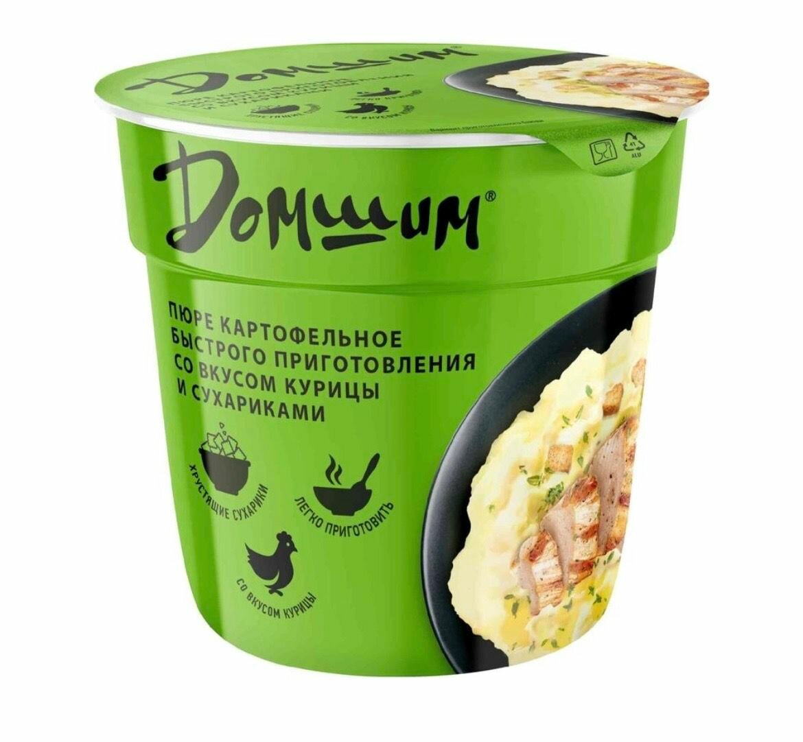 Пюре домшим картофельное со вкусом курицы и сухариками быстрого приготовления, 40 г *3 шт.