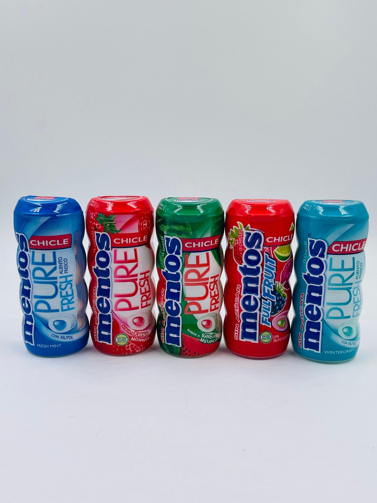 Жевательная резинка Mentos ассорти 5 вкусов, без сахара, набор из 5 шт. по 30 г
