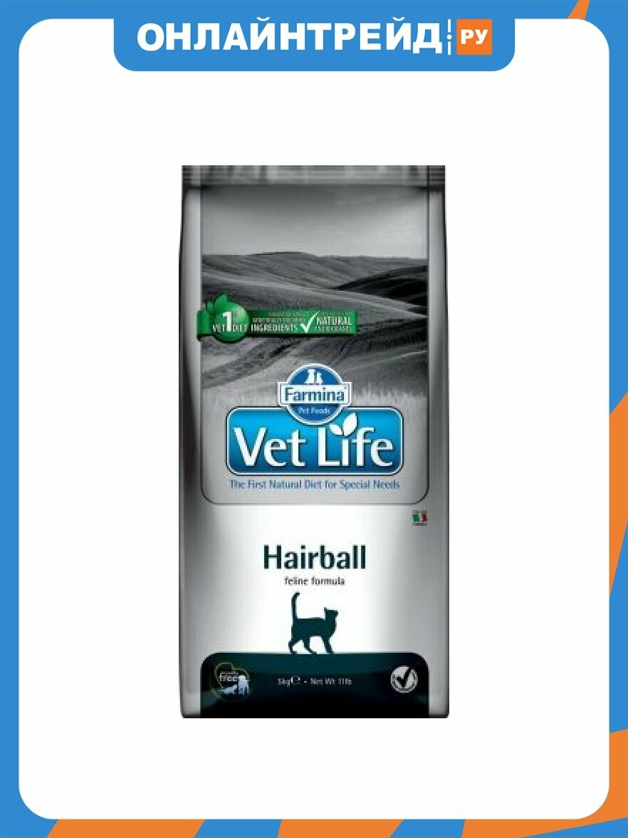 Корм сухой Farmina Vet Life Hairball, для кошек, 10 кг
