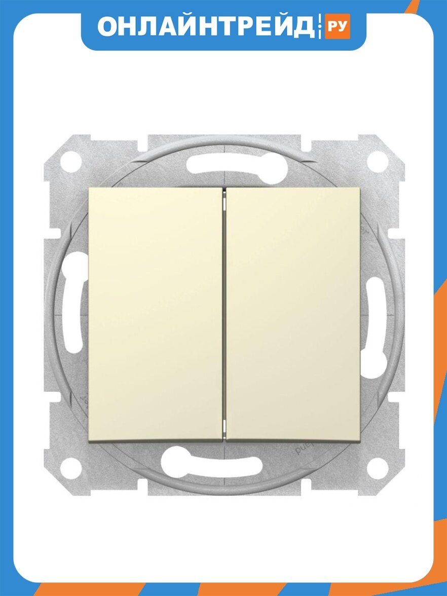 Переключатель Systeme Electric (schneider Electric) SCHNEIDER ELECTRIC 2-кл. Sedna 10А IP20 (сх. 6+6) 250В беж, SDN0600147