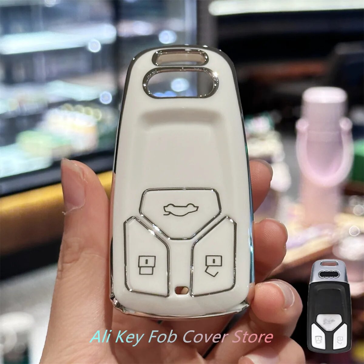 Чехол для ключей Audi белый, TPU