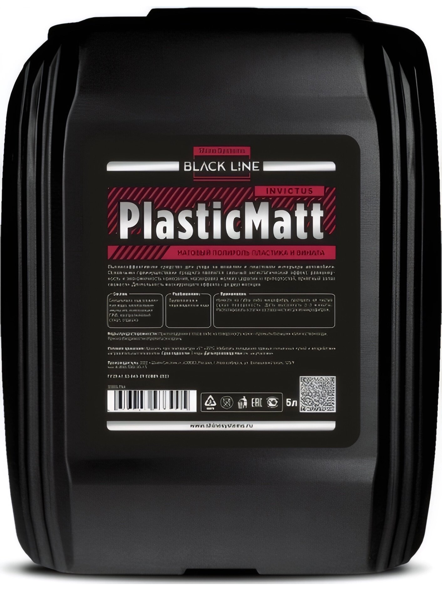 Полироль автомобильный для пластика и винила салона матовый Shine Systems Black Line PlasticMatt 5 л