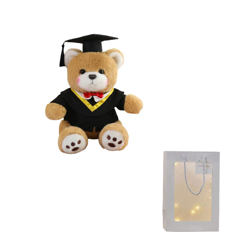 Плюшевая игрушка унисекс PANGPANGLONG Медведь доктор, 25CM EU, Yellow V-Neck Style
