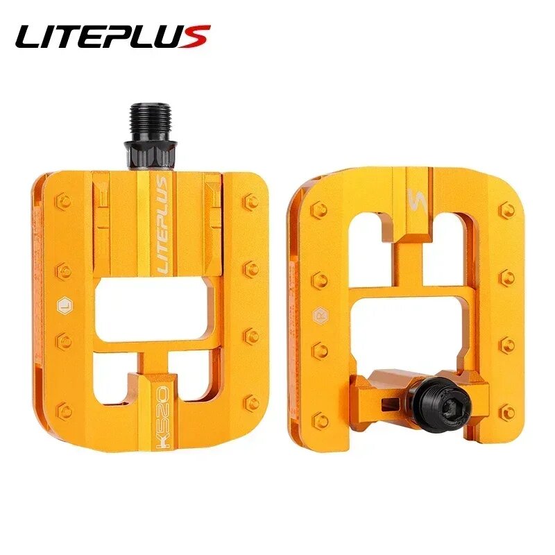 Liteplus Складные Педали из Алюминия Черного цвета Желтый, Gold Pedal